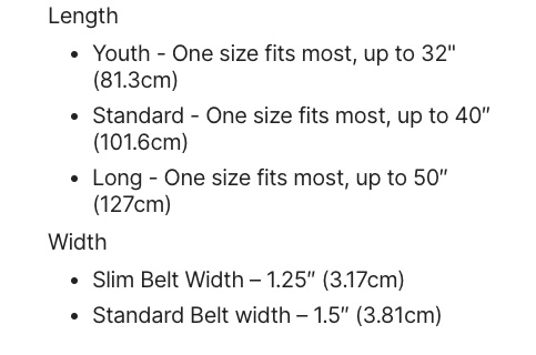Arcade Belts Size Guide