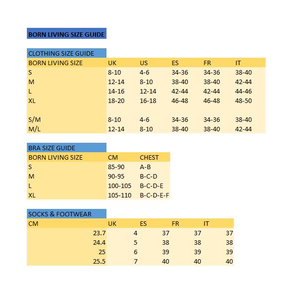 Born Living Size Guide