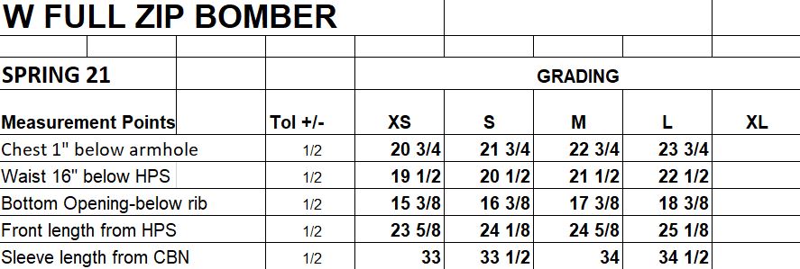 CB Sports Size Guide