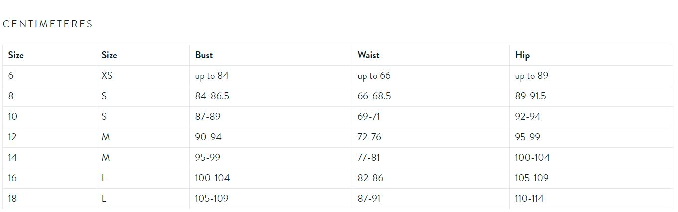 Crew Clothing Co Size Guide