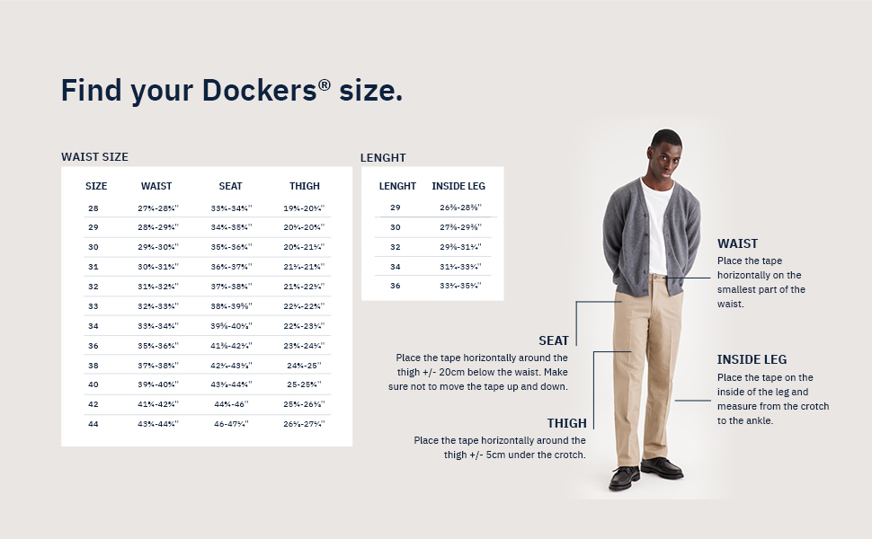 Dockers Size Guide