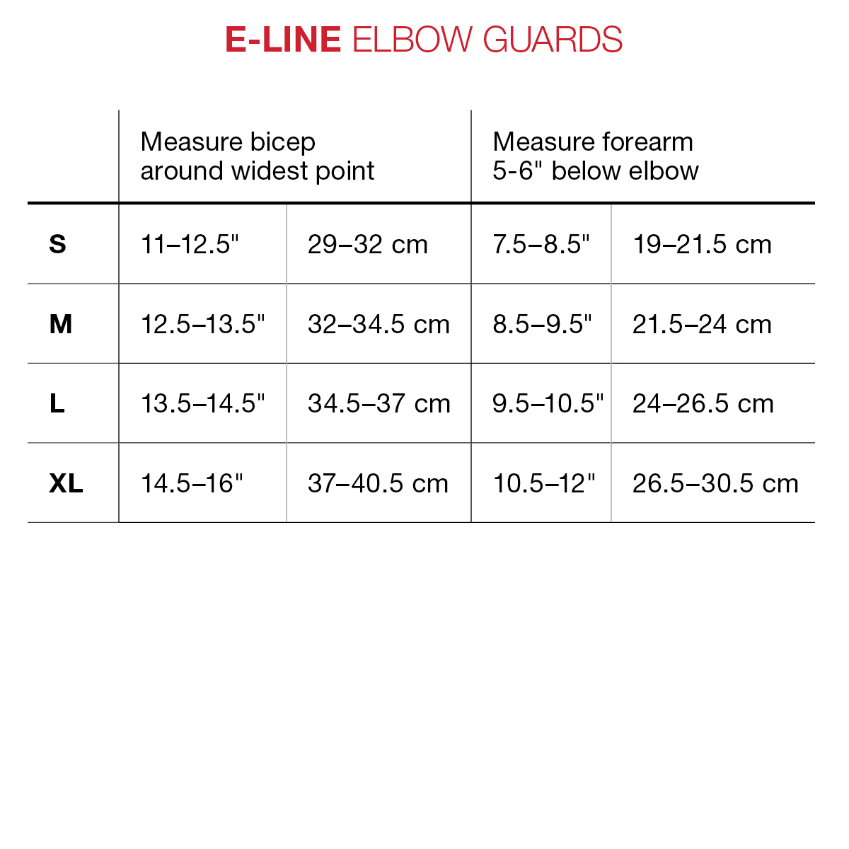 G-Form Size Guide