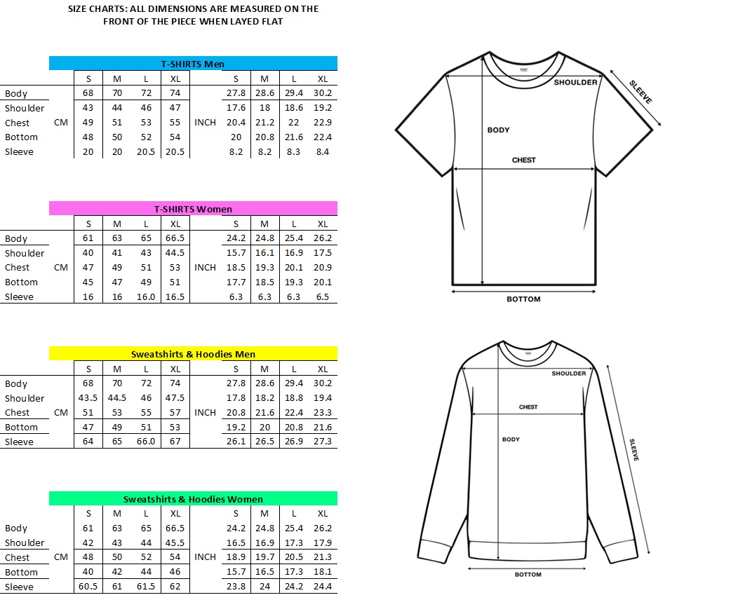 Erstwhile Size Guide