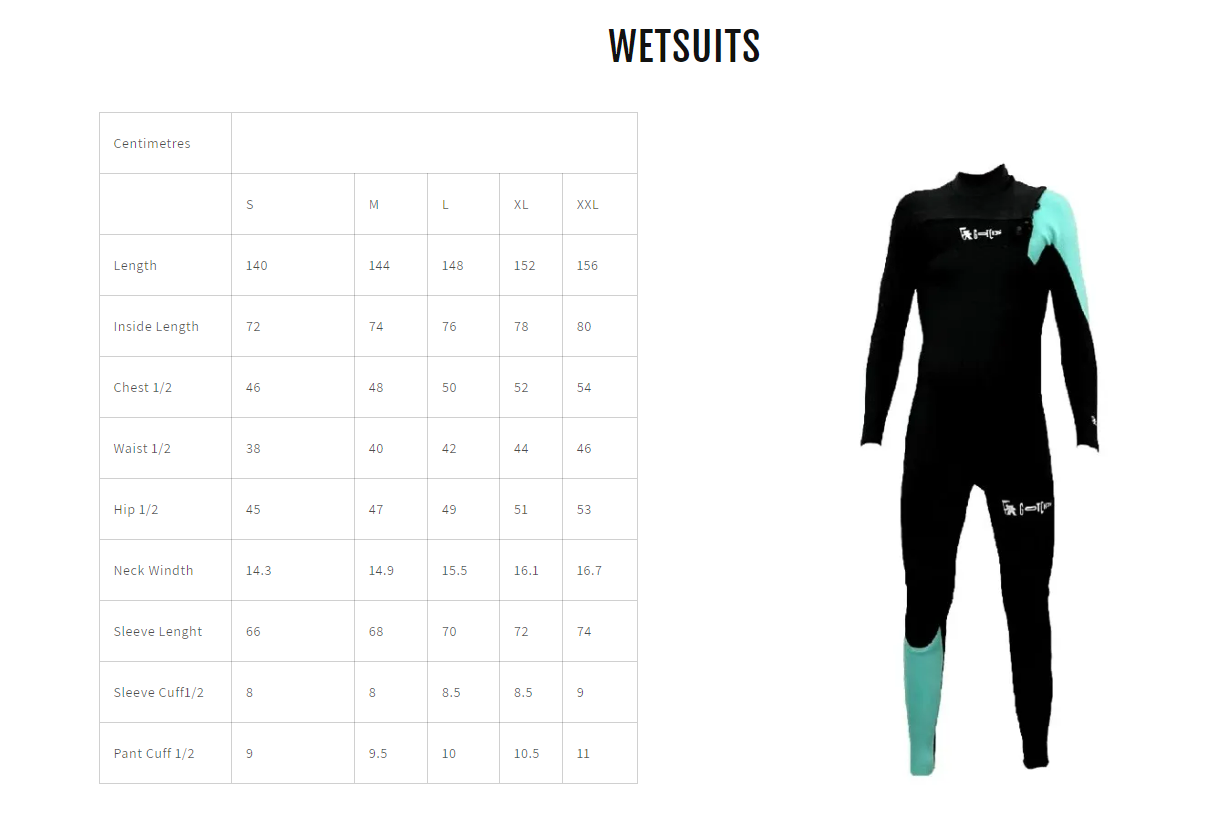 Gotcha Size Guide