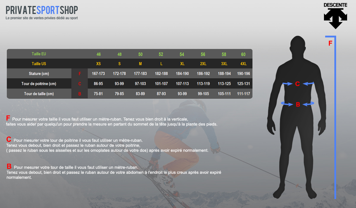 Descente Size Guide