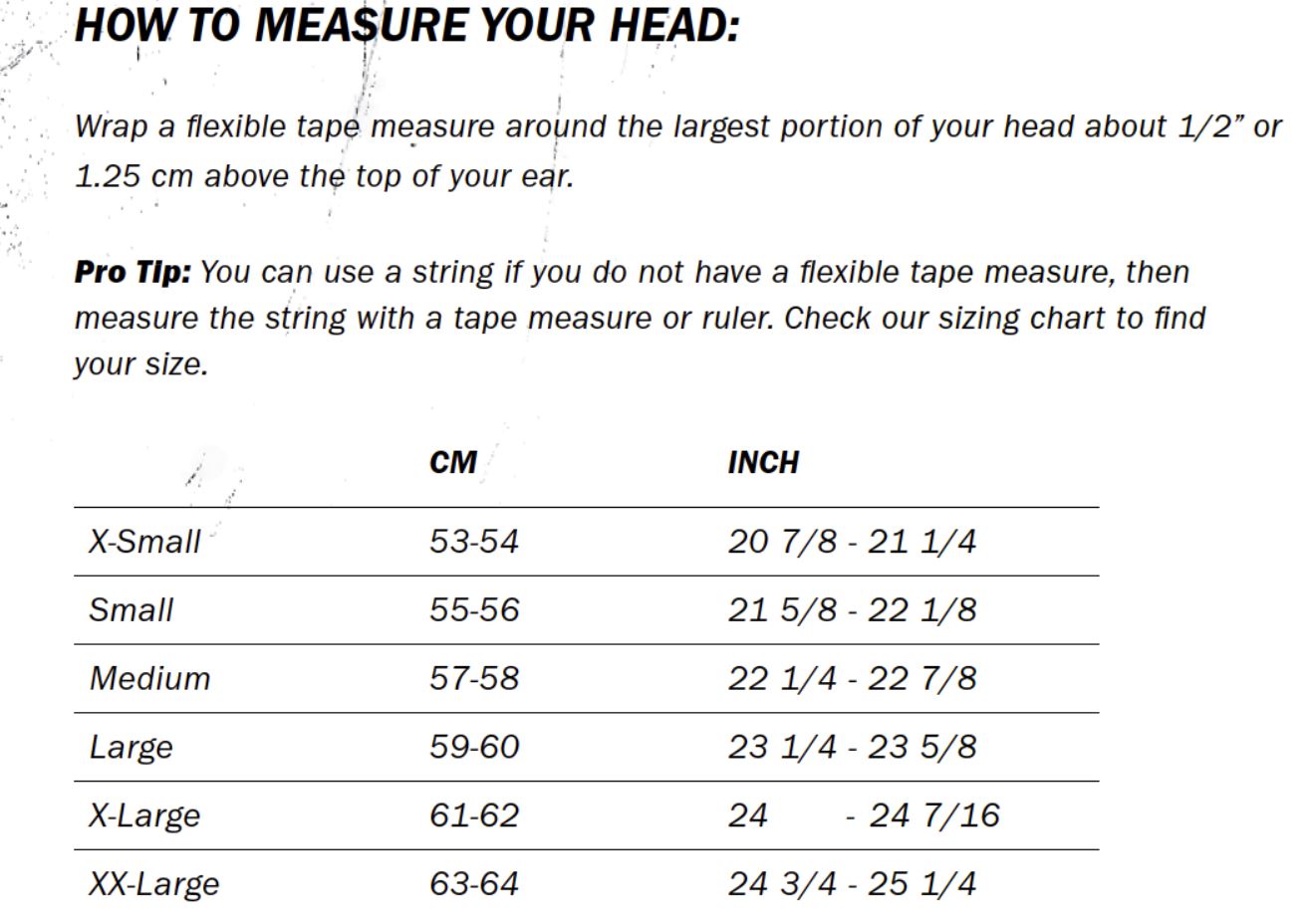 LemHelmets Size Guide