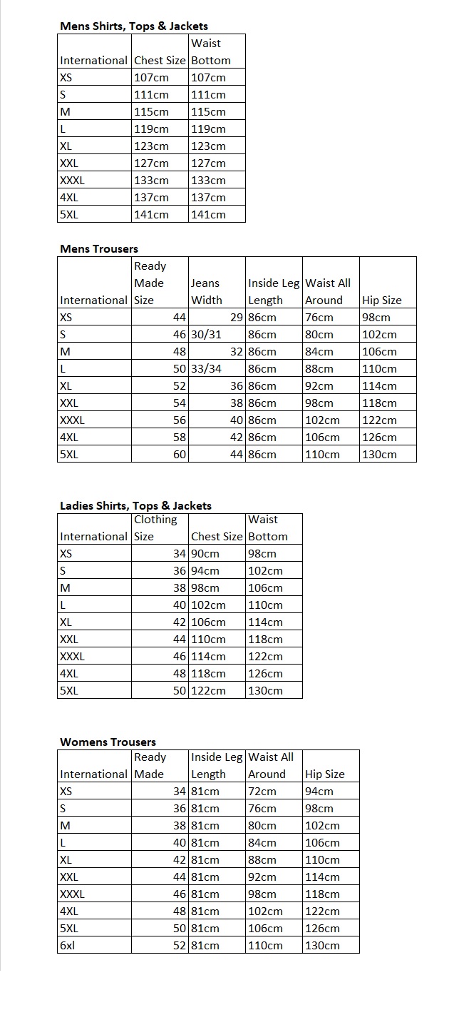 Life-Line Size Guide