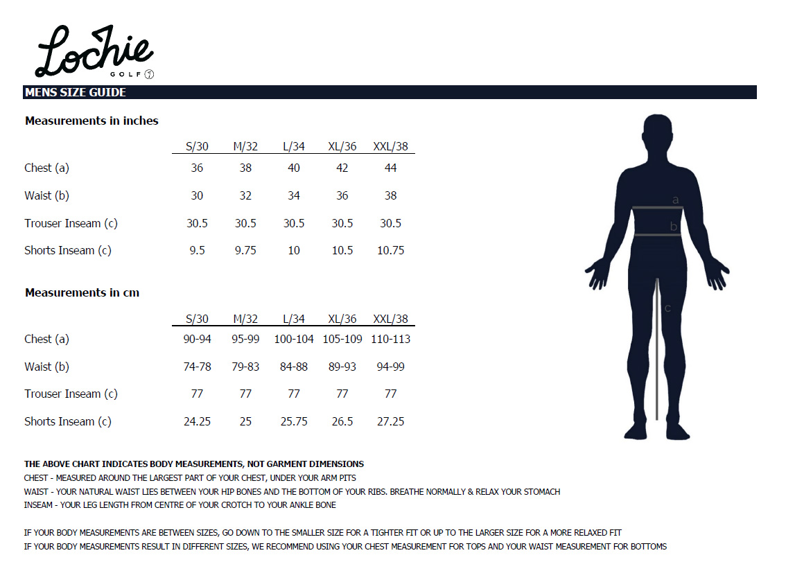 Lochie Size Guide