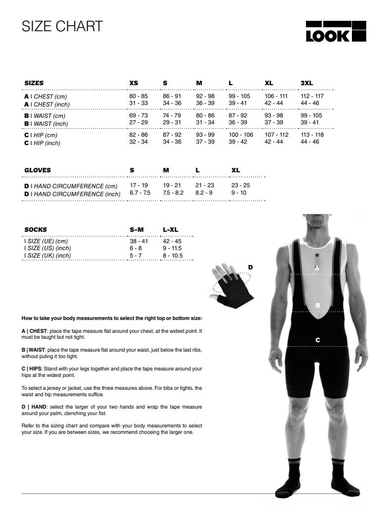 Look Clothing Size Guide