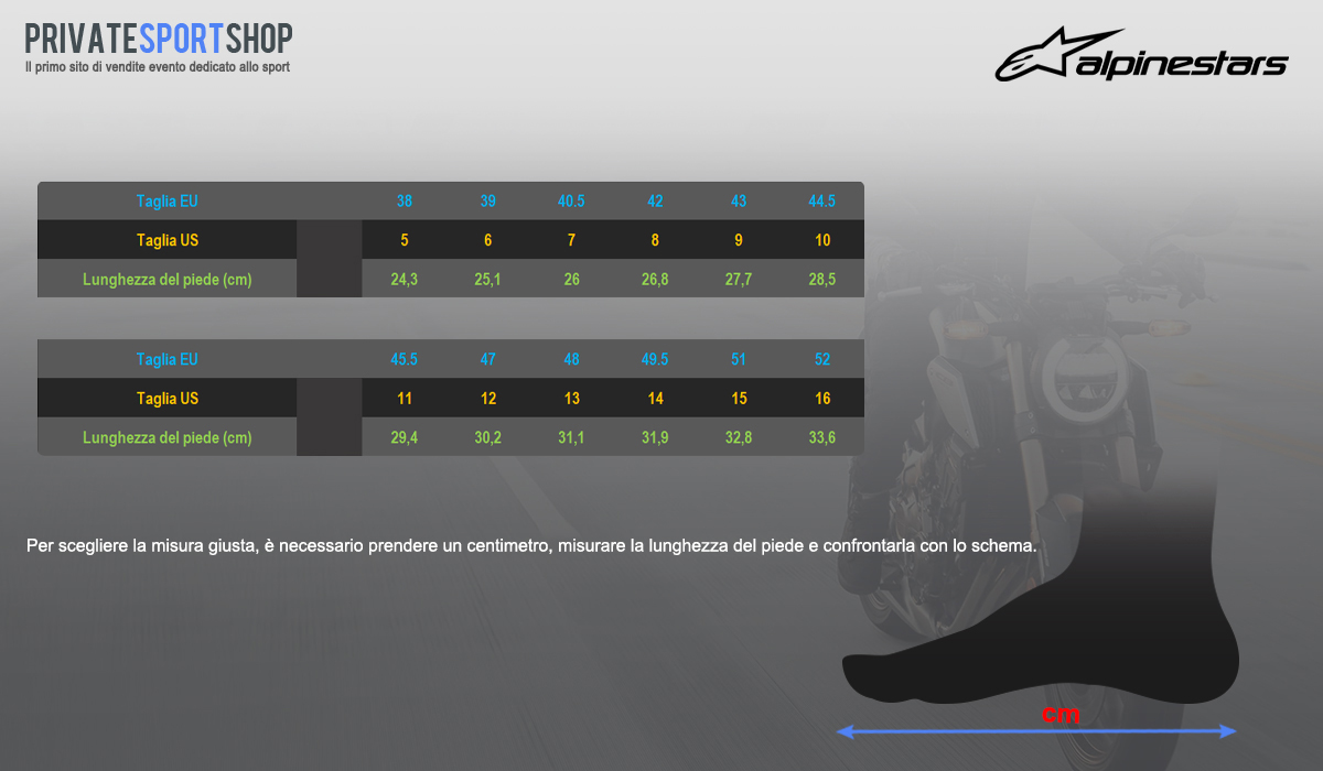 Alpinestars Size Guide