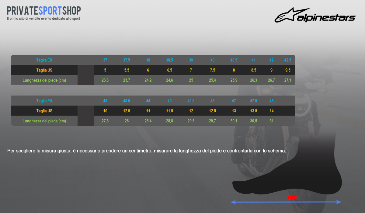 Alpinestars Size Guide