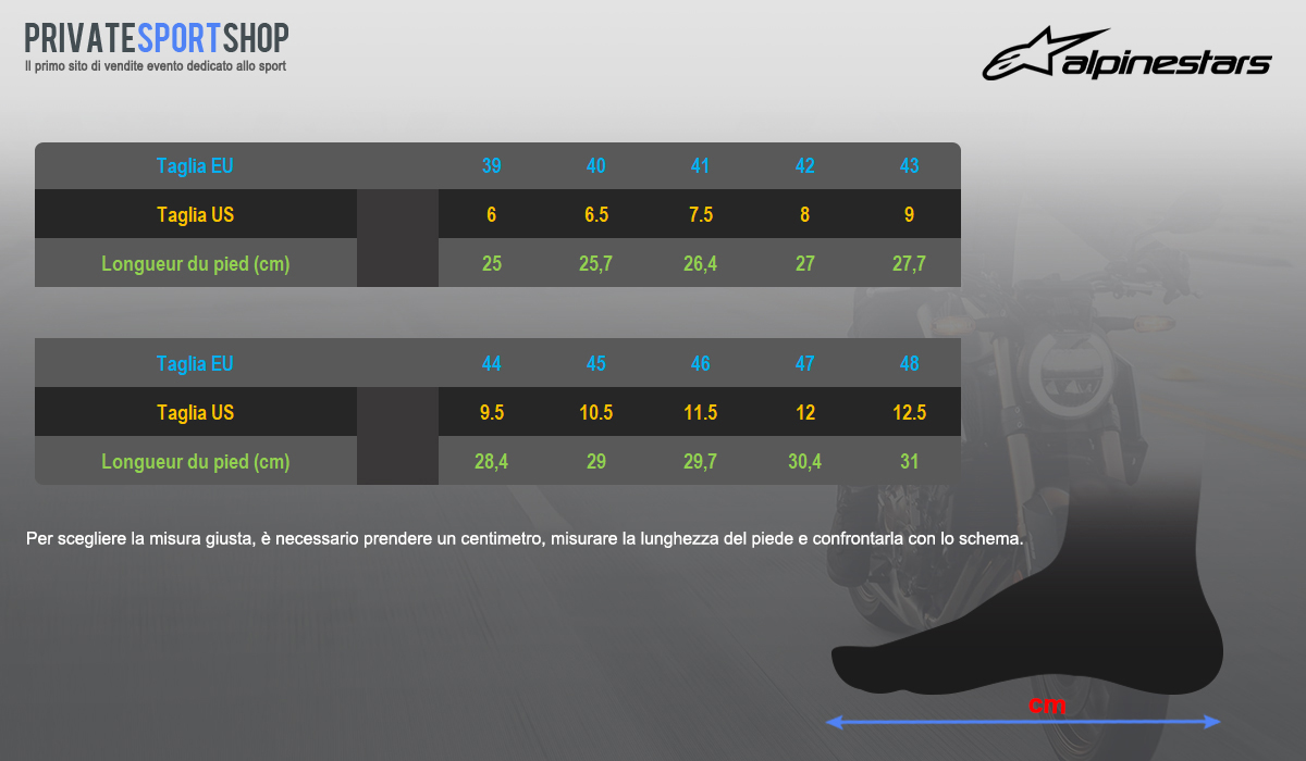 Alpinestars Size Guide