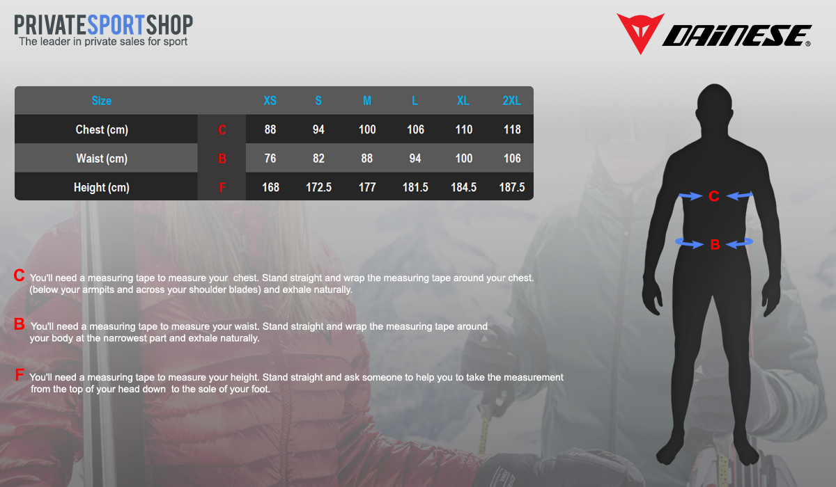 Dainese Size Guide