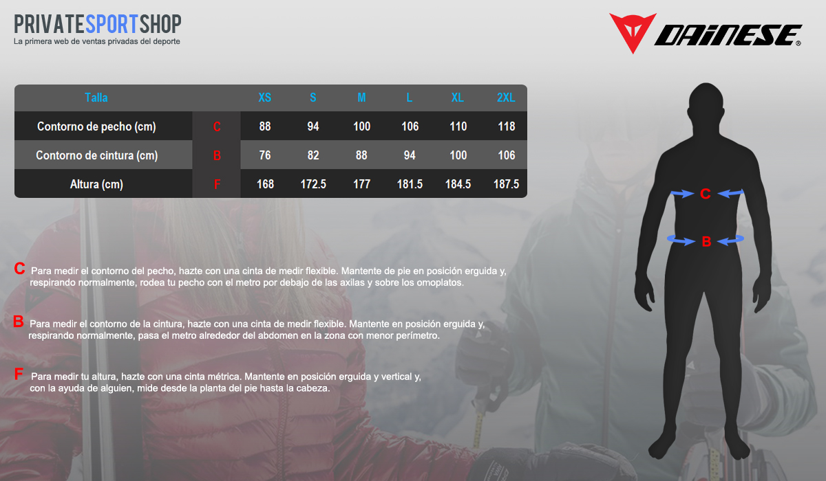 Dainese Size Guide