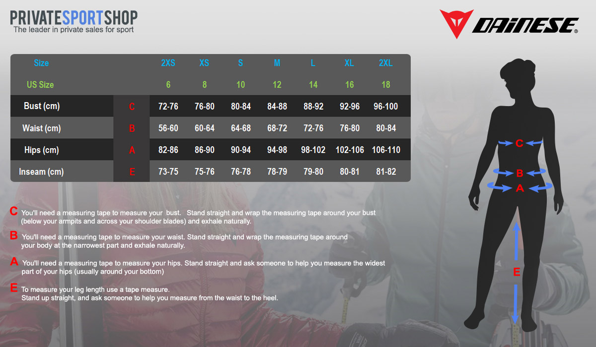 Dainese Size Guide