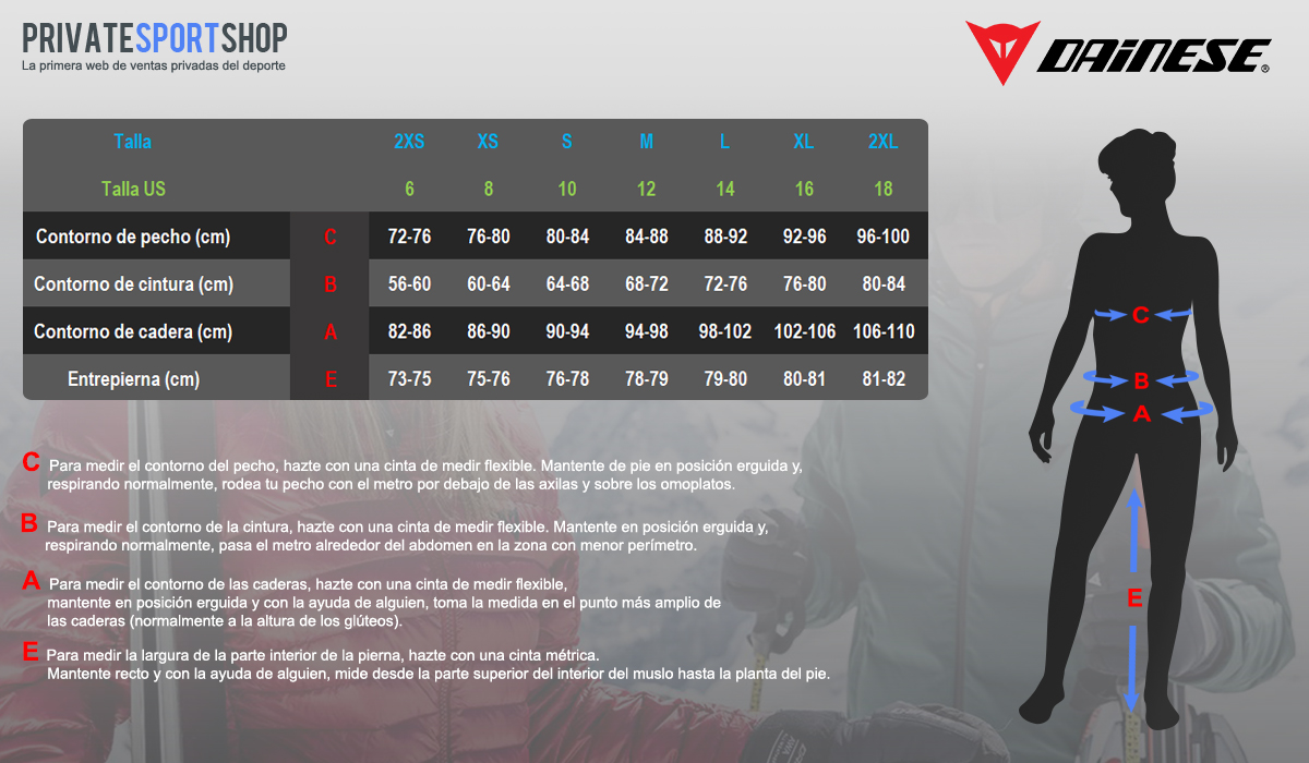 Dainese Size Guide