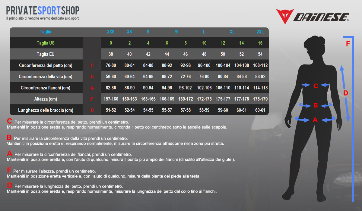 Dainese Size Guide
