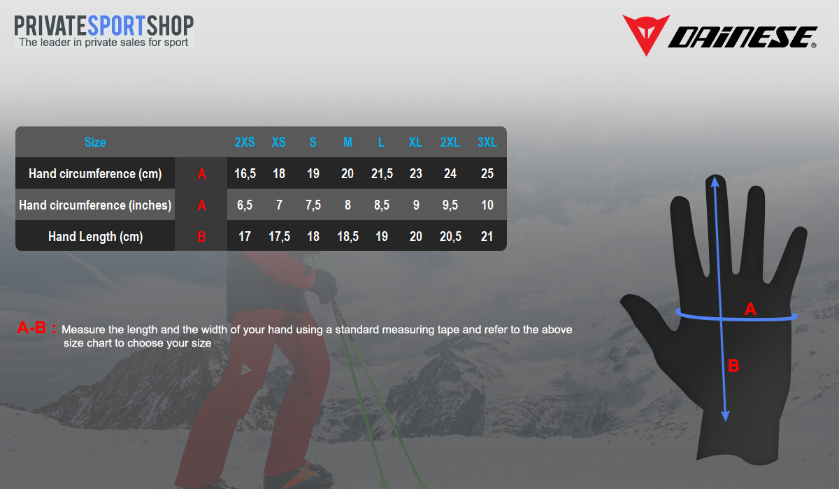 Dainese Size Guide