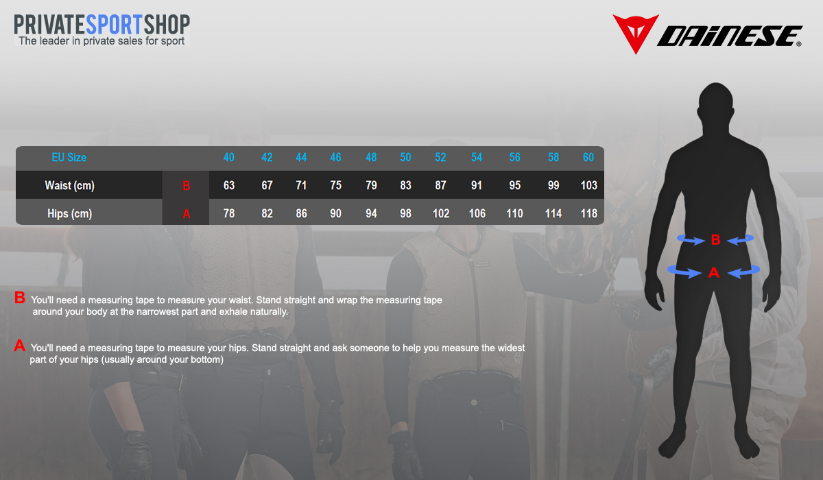 Dainese Size Guide