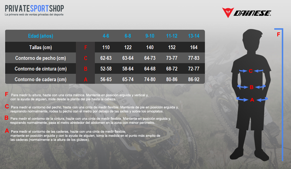 Dainese Size Guide