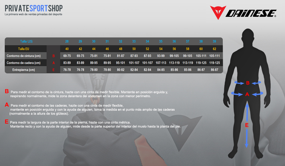 Dainese Size Guide