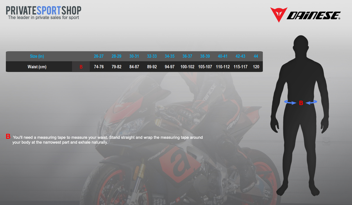 Dainese Size Guide
