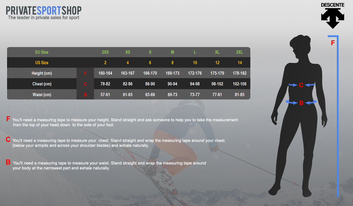 Descente Size Guide