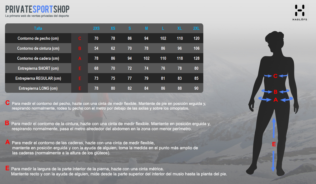 Haglofs Size Guide