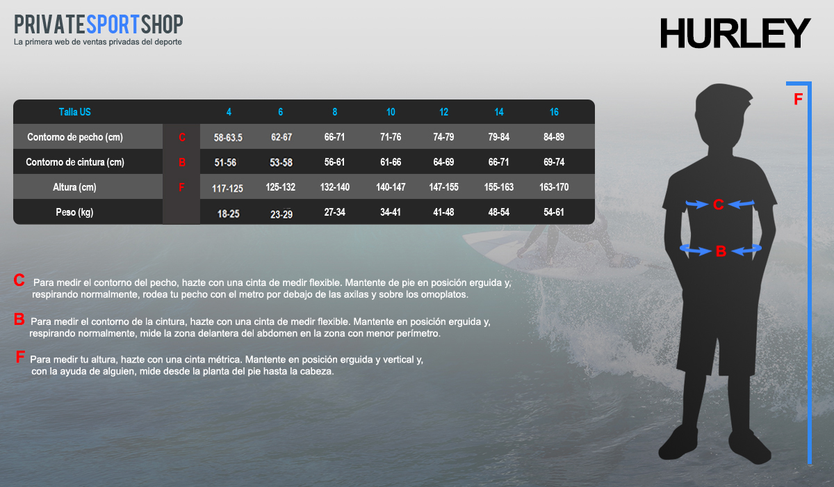 Hurley Size Guide