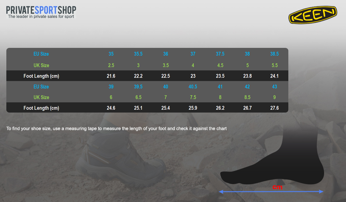 Keen Size Guide