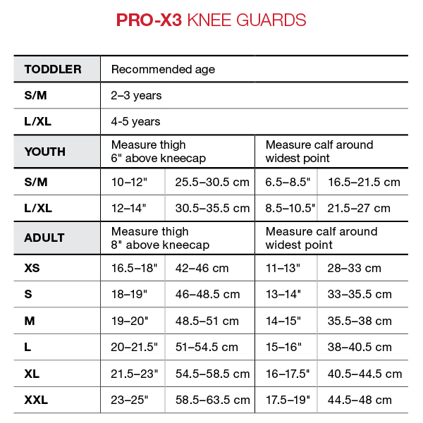 G-Form Size Guide