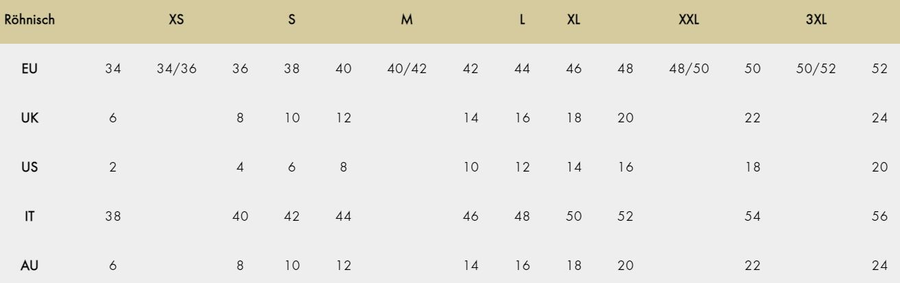 Röhnisch Golf Size Guide