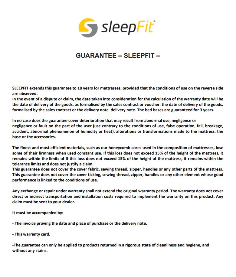 Sleepfit Terms & Conditions