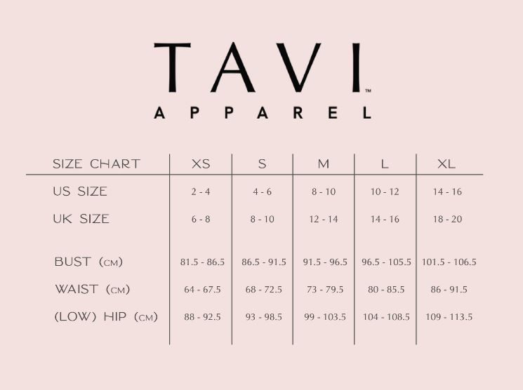 Tavi Size Guide