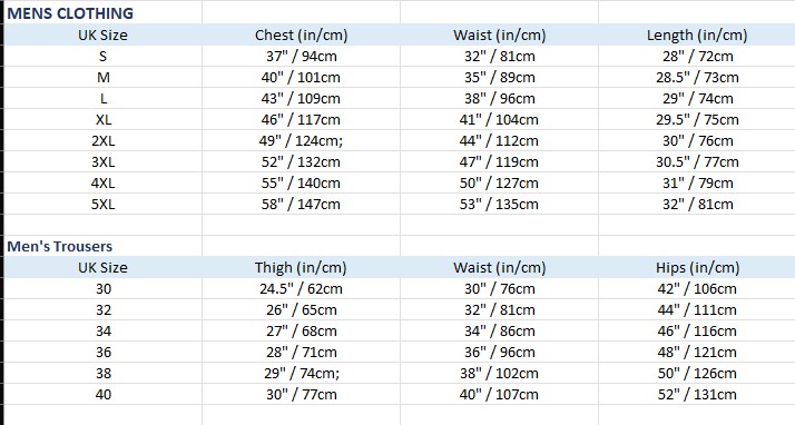 Weird Fish Size Guide