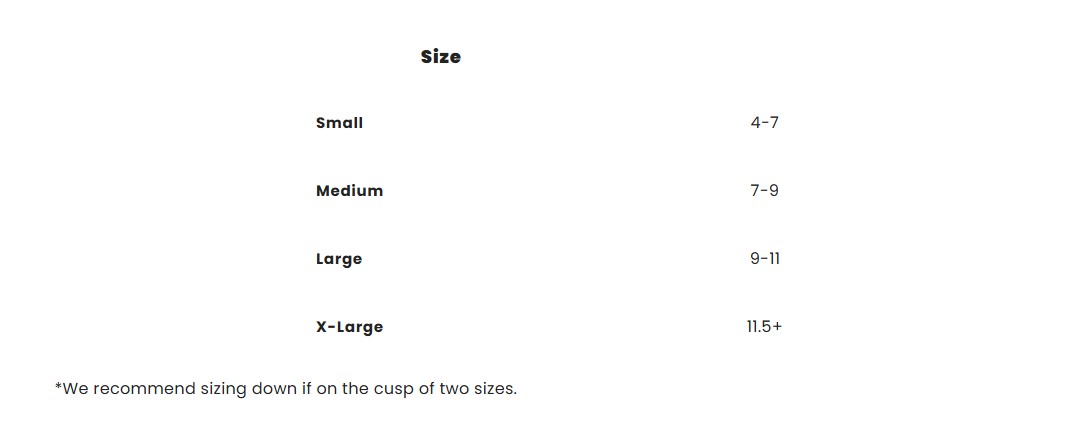 Balega Size Guide