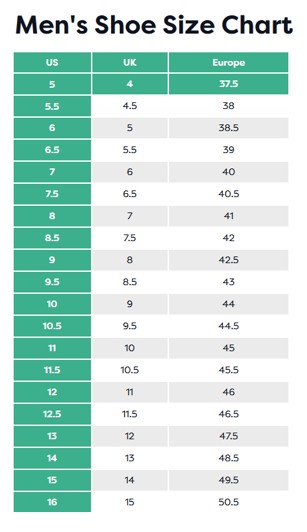 Brooks Size Guide
