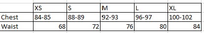 Chuba Knitwear Size Guide