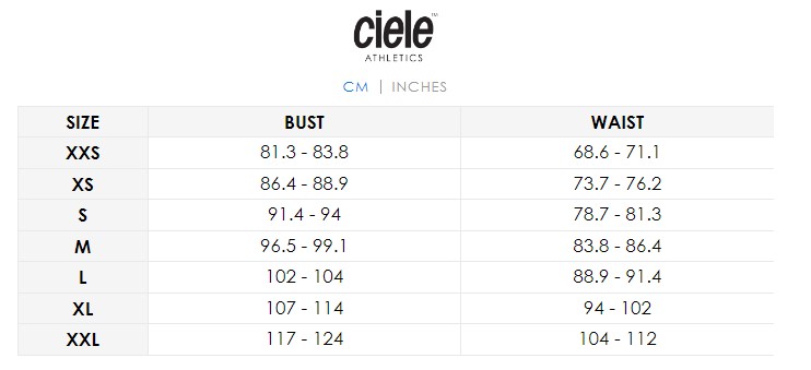 Ciele Athletics Size Guide