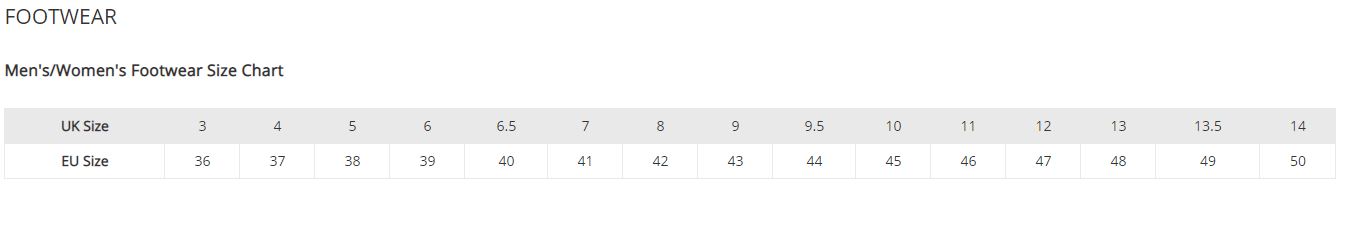 Craghoppers Size Guide