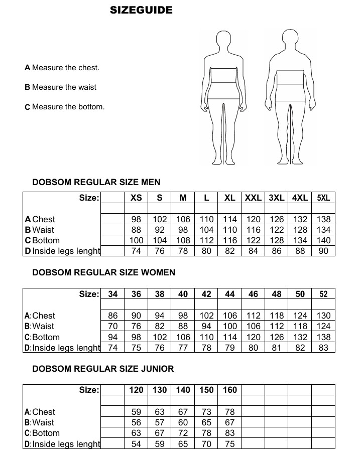 Dobsom Size Guide