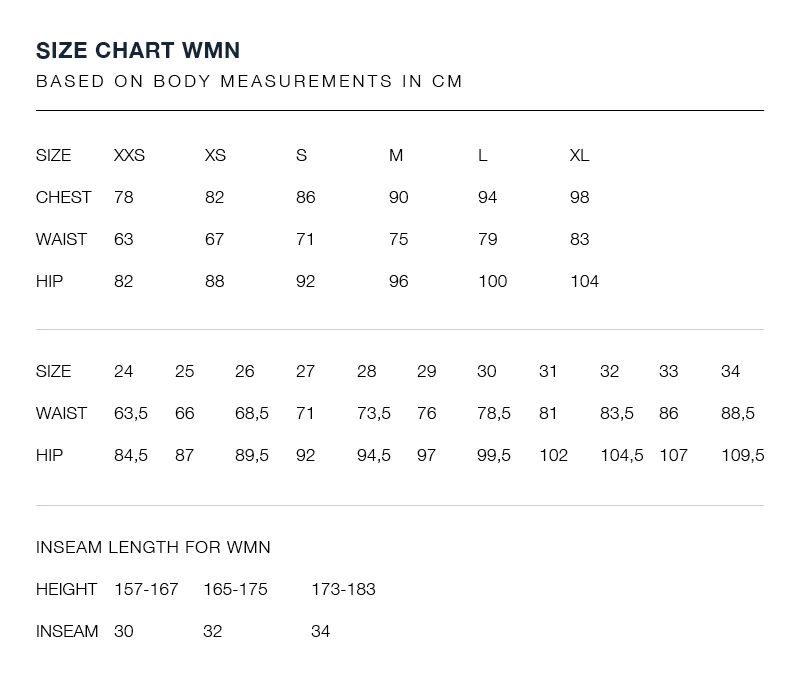KnowledgeCotton Apparel Size Guide