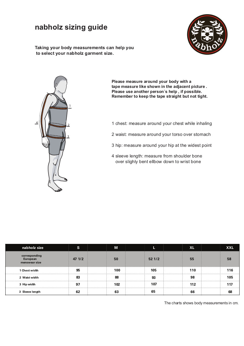 Nabholz Size Guide