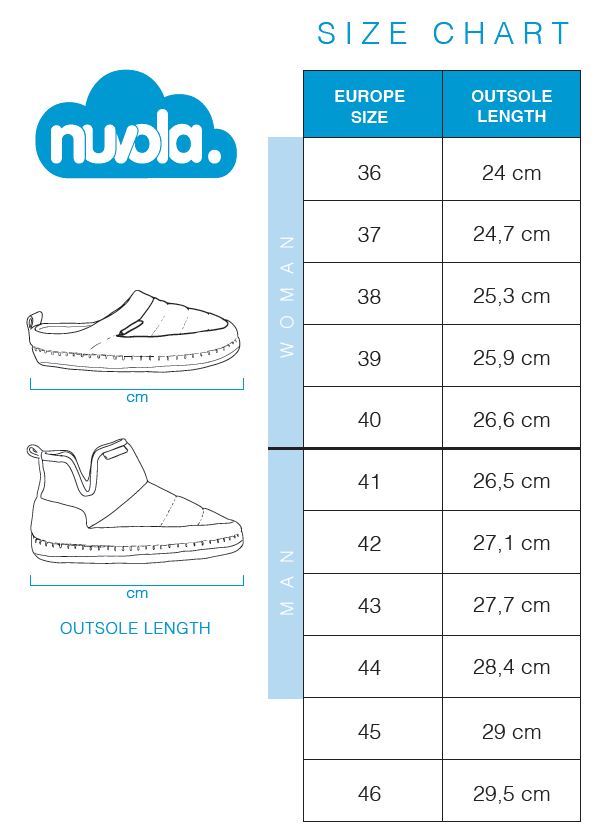 Nuvola Size Guide