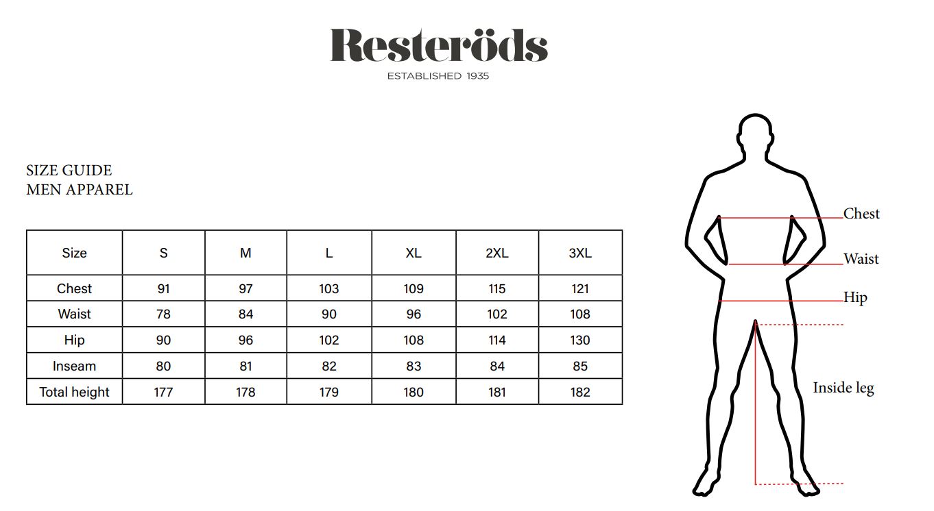 Resterods Size Guide