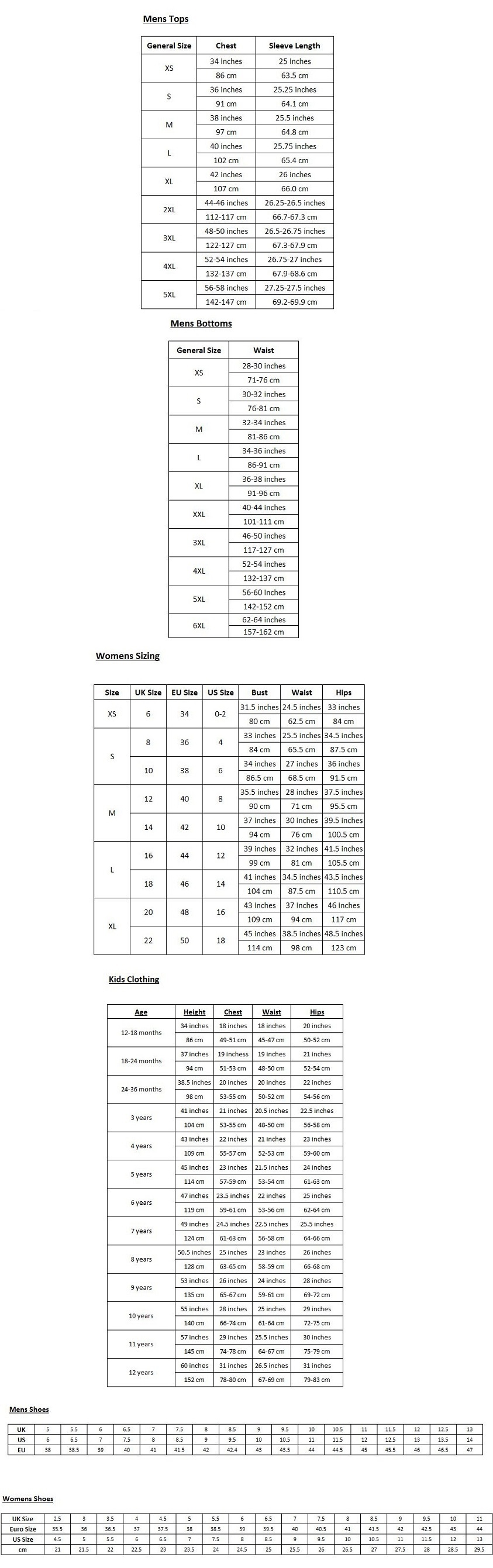 DMT Size Guide