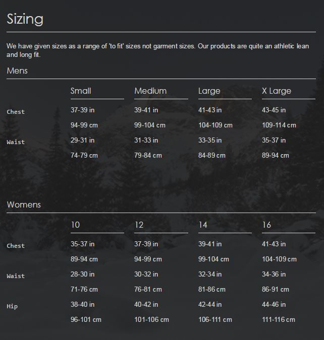 True Mountain Size Guide