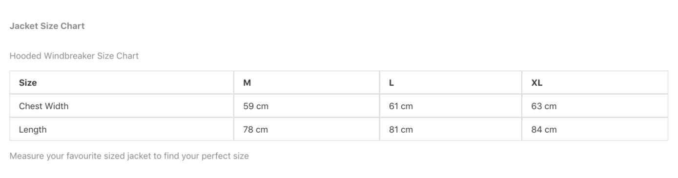 Transform Size Guide