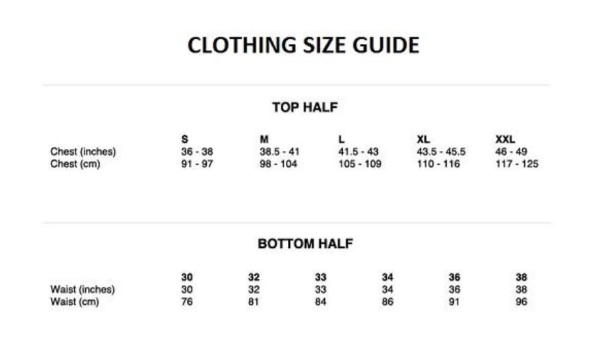 Foffa Size Guide