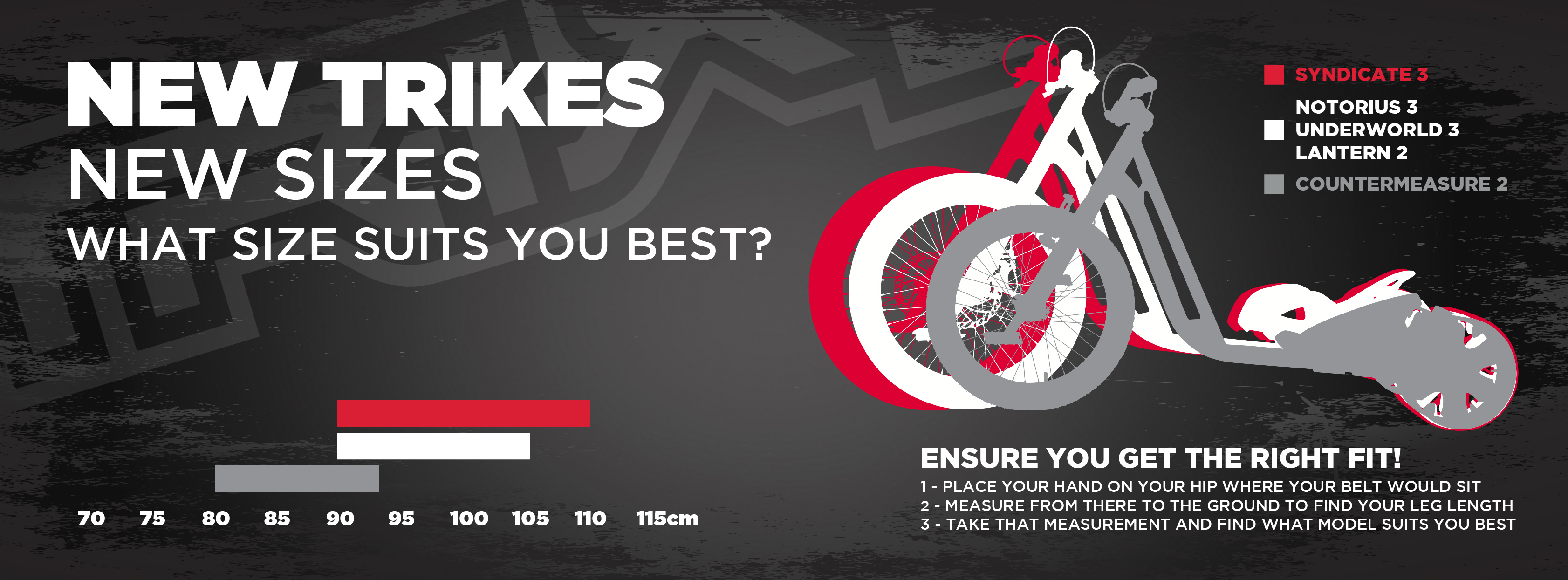 Triad Drift Trikes Size Guide